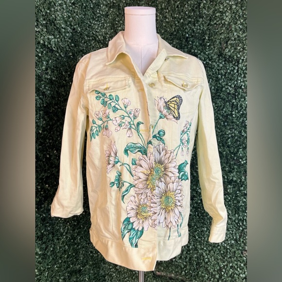 Diane’s Essentials | Jackets & Coats | Yellow Floral Embroidered Denim ...